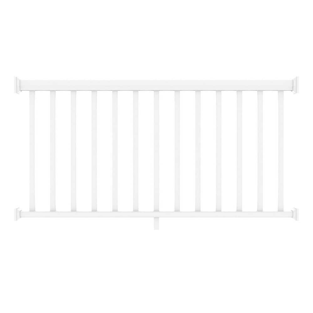 Deckorators 6 ft. x 42 in. White PVC Composite Horizontal Deck Railing ...