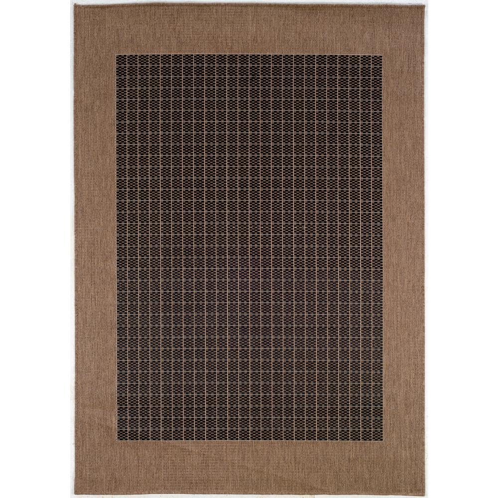 Couristan Recife Checkered Field Black-Cocoa 4 ft. x 5 ft. Indoor ...