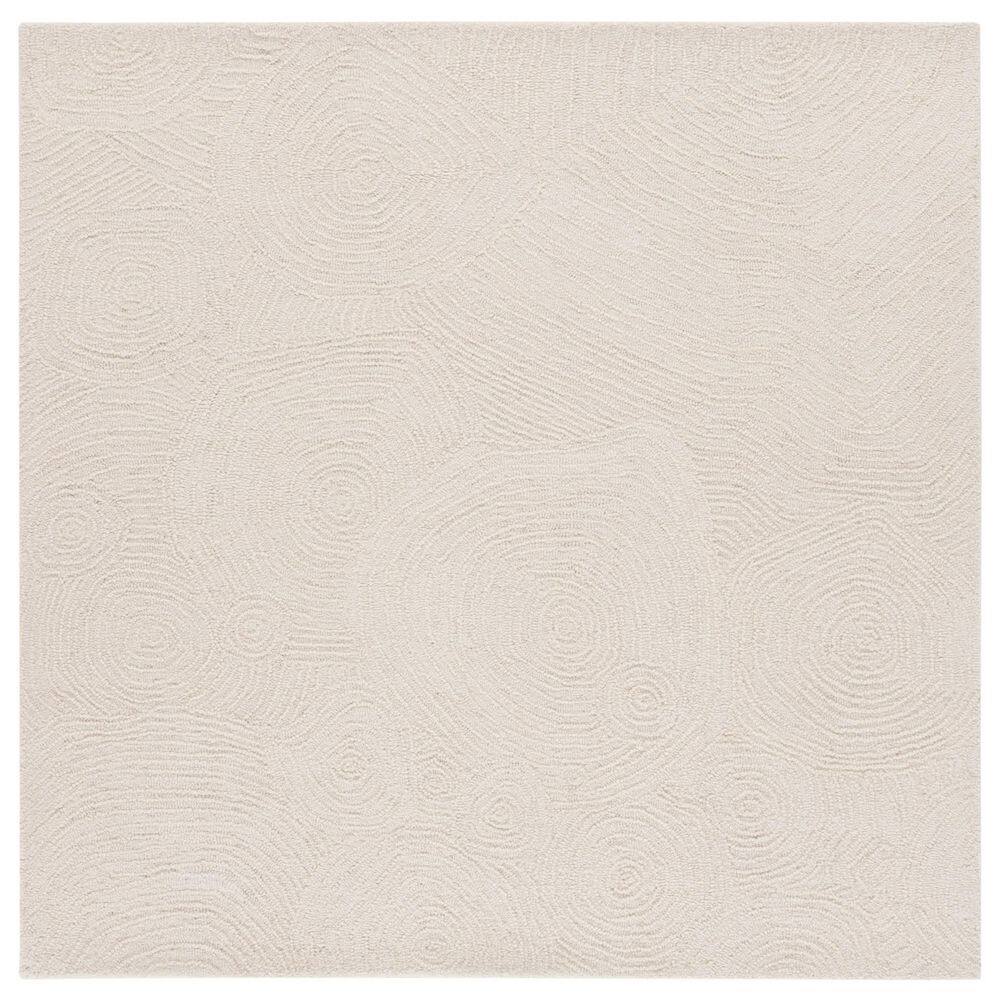 SAFAVIEH Mykonos 6 ft. x 6 ft. Ivory Solid Spiral Square Area Rug ...