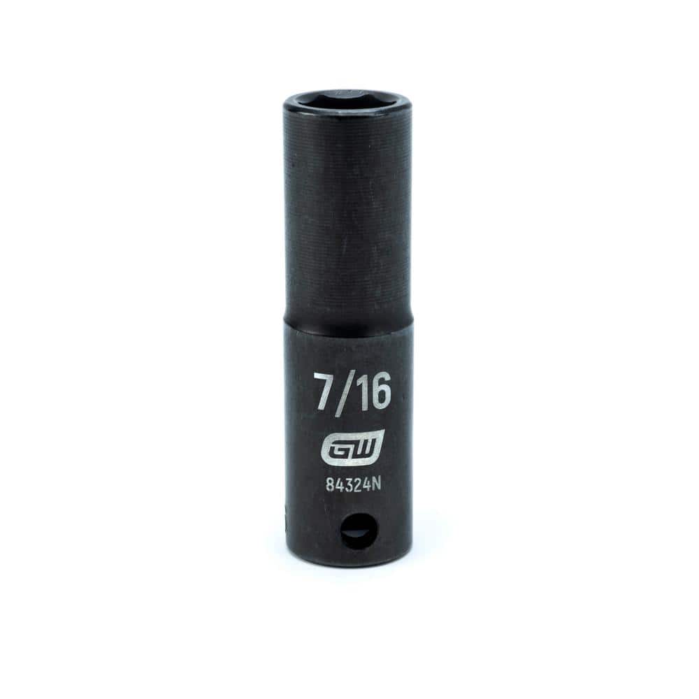 GEARWRENCH 3/8 in. Drive 6 Point SAE Deep Impact Socket 7/16 in. 84324N ...