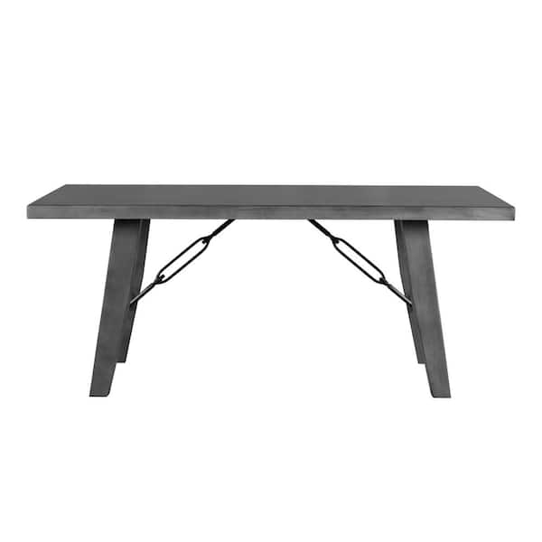 Utopia 4niture Sylvia 72 in. W Rectangle Matte Gray Wood Top Dining ...