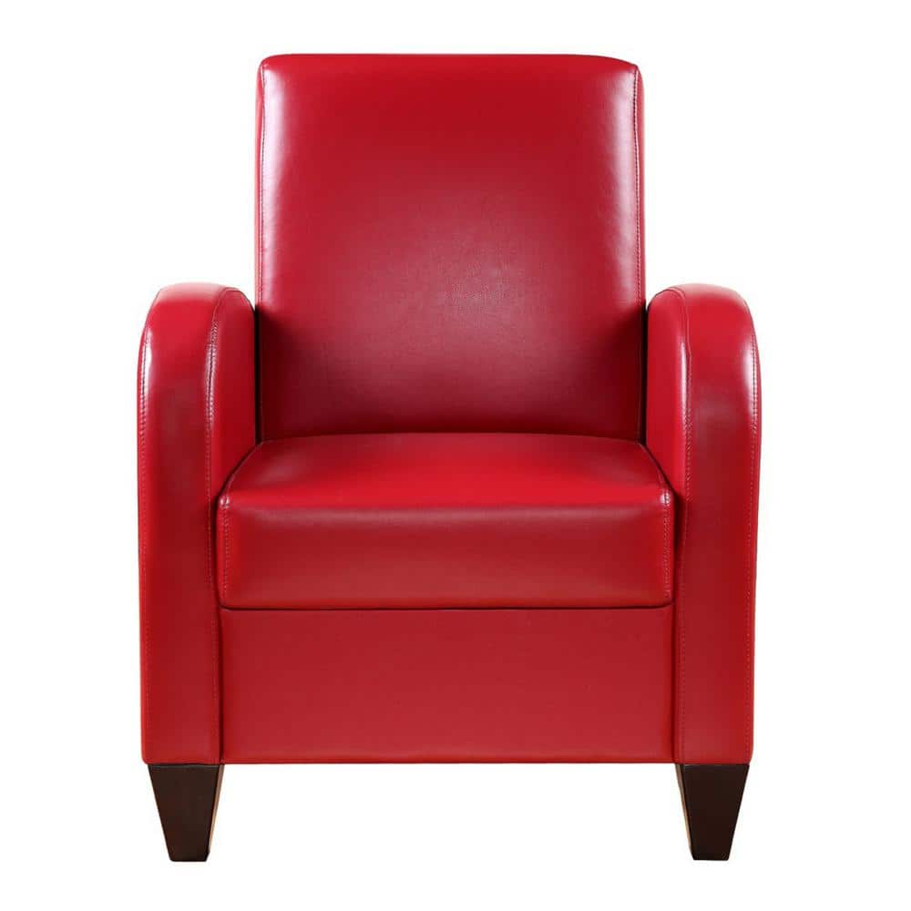 Red PU Accent Chair with Solid Wood Legs and Frames 90010-16RD - The ...