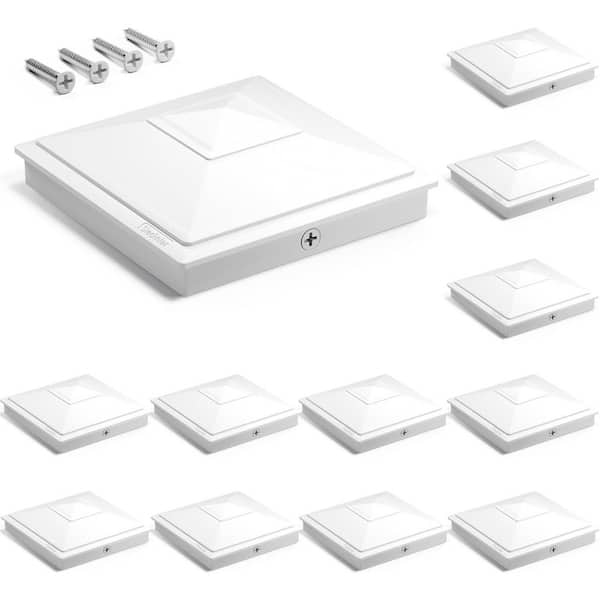 Afoxsos 4x4 Sturdy Waterproof Plastic Fence Post Caps Frosted Finishing ...