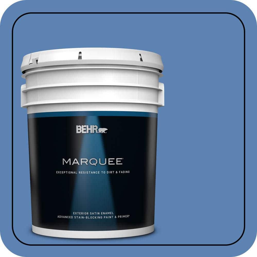 BEHR MARQUEE 5 gal. #PPU15-06 Neon Blue Satin Enamel Exterior Paint ...