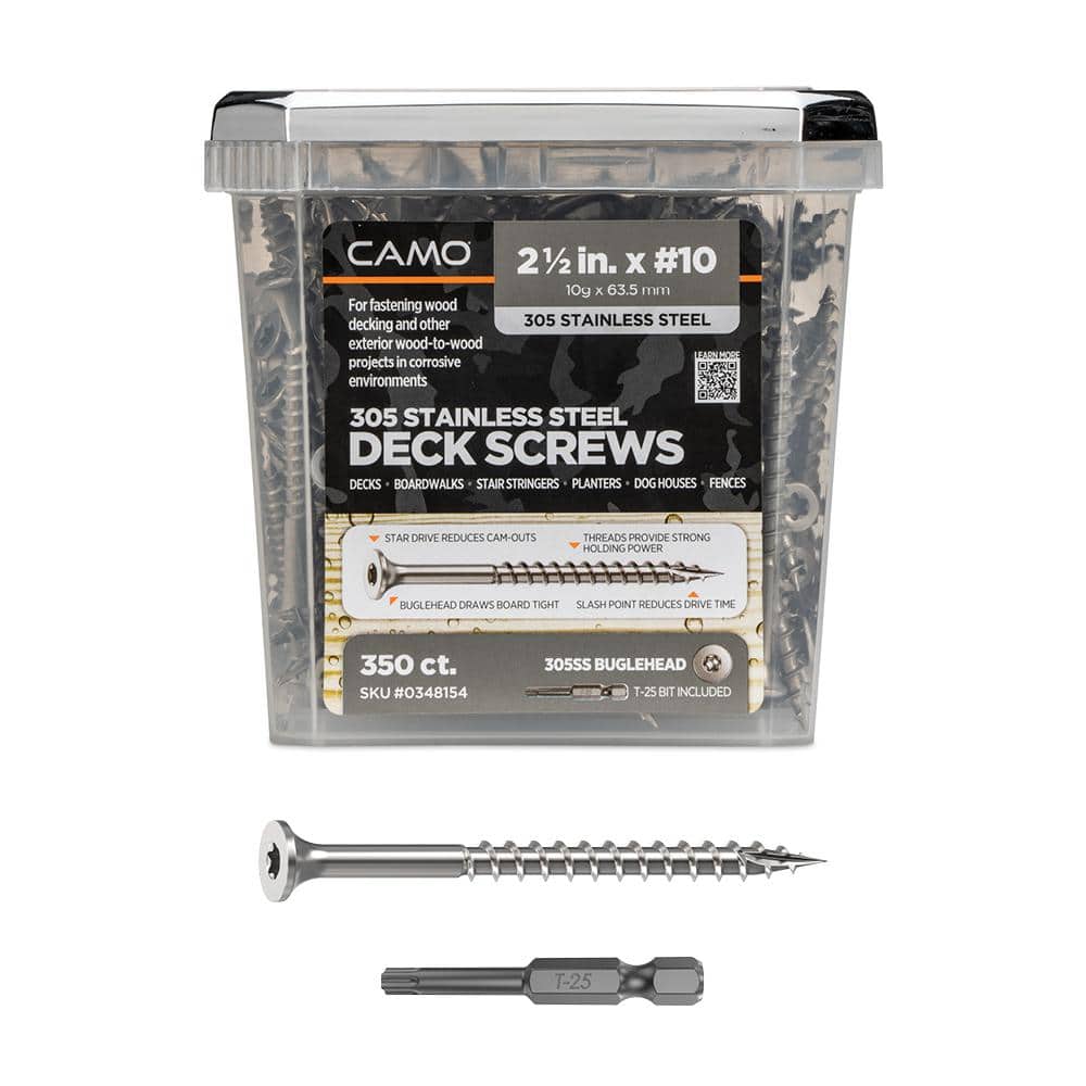 CAMO 2-1/2 in. #10 305 Stainless Steel Premium Star Drive Bugle-Head ...