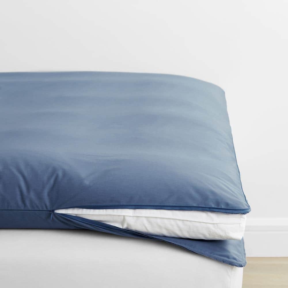 The Company Store Company Cotton Percale Slate Blue Cotton Full ...