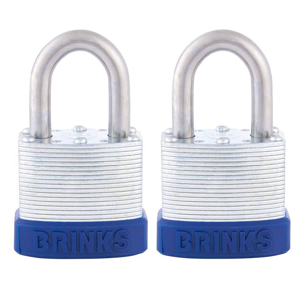 Brinks 1-1/8 in. (44 mm) Laminated Steel Keyed Padlock (2-Pack) 682 ...
