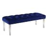 Best Master Furniture Belinda Blue Velour Accent Bench 18 in. H x 48 in ...