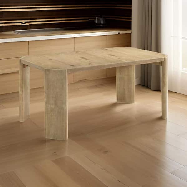 Benjara Meni Brown Wood 66 in. Sled Dining Table Seats-8 BM314844 - The ...