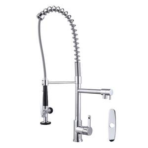 HOMLUX Single-Handle Pull-Down Sprayer Kitchen Faucet with Pot Filler ...