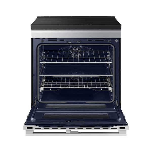 Samsung Bespoke 30 in. 4-Burner Element Smart Slide-In Double Oven ...
