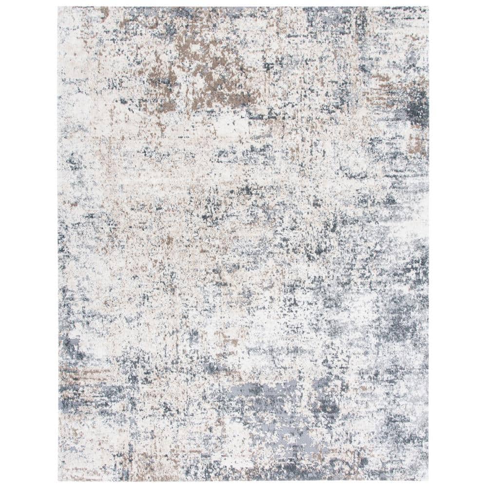 SAFAVIEH Aston Ivory/Gray 8 ft. x 10 ft. Distressed Abstract Area Rug ...