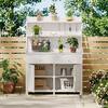 Garden 47.2 in. W x 65 in. H White Potting Bench Table Fir Wood ...