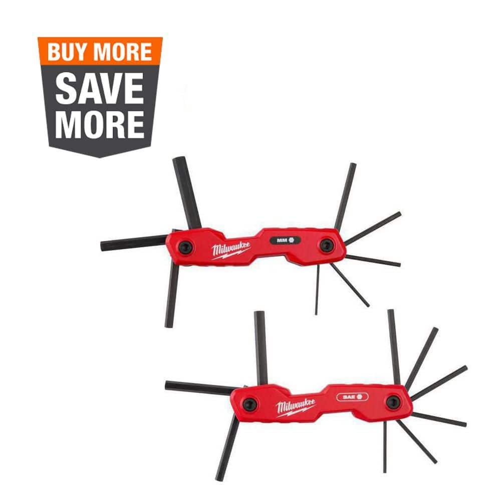 Milwaukee 17-Key Folding Hex Key Sets - SAE/Metric 48-22-2183 - The ...