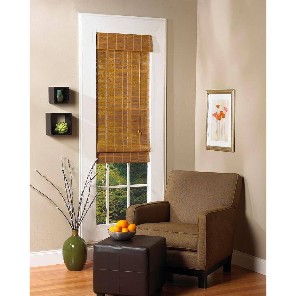 DesignView Sedona Natural Light Filtering Bamboo Roman Shade - 34 in. W ...