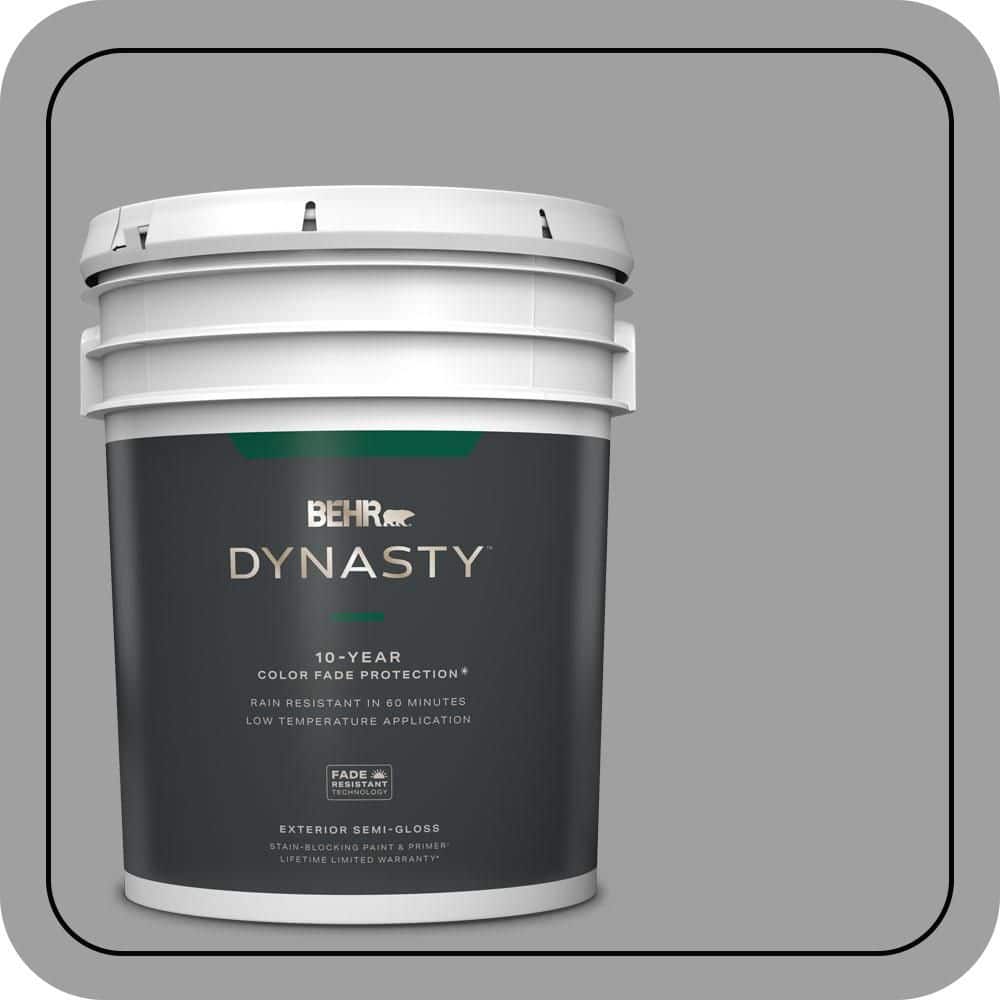 BEHR DYNASTY 5 gal. #PPU26-06 Elemental Gray Semi-Gloss Enamel Exterior ...