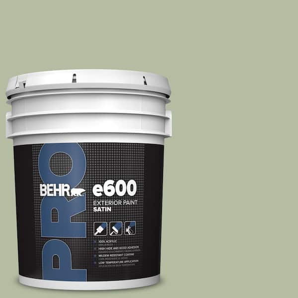 BEHR PRO 5 gal. #ICC-105 Dried Chervil Satin Exterior Paint PR64005 ...