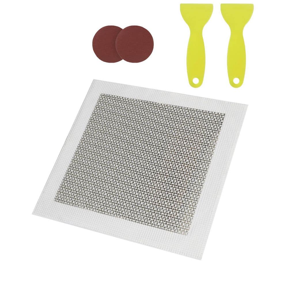 SKYSHALO 16-Piece Drywall Repair Kit, 4/6/8 in. Aluminum Dry Wall Repair Patch Kit w/ 2-Scrapers ...