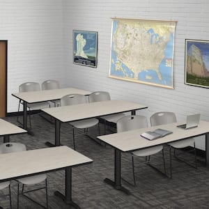 Regency Cain 72 in x 24 in. Maple T-Base Training Seminar Table Desk ...