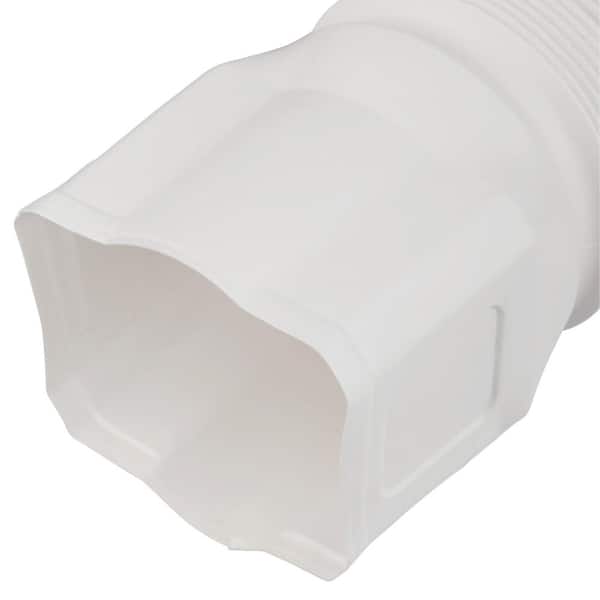 Amerimax Home Products 2 in. x 3 in. White Vinyl Downspout Adapter ...