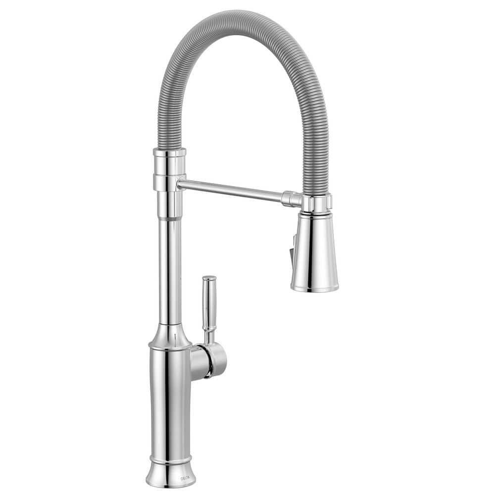 Delta Renaldi Spring Spout Lumicoat Chrome 22.63 in. H Pull Down ...