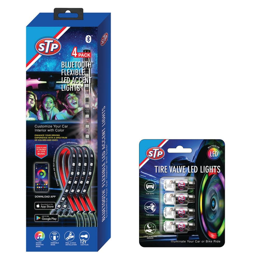 STP Auto LED Accent Bundle, 4 Multi-Color Interior Light Strips and 4 ... STP Auto LED Accent Bundle, 4 Multi-Color Interior Light Strips and 4 ...