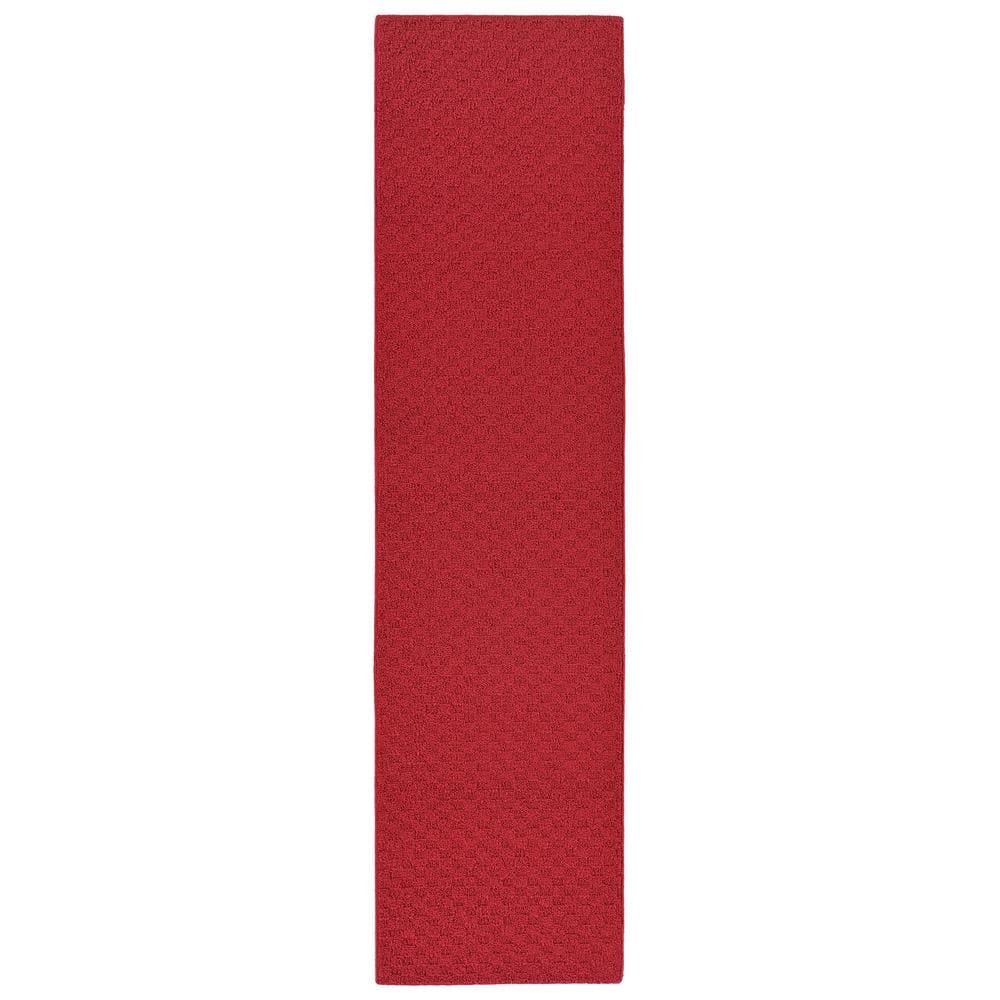 Garland Rug Town Square Chili Red 2 ft. x 8 ft. Geometric Runner Rug ...
