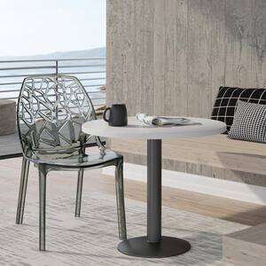 Leisuremod Modern Dining Chair Transparent Black ABS Plastic Stackable ...