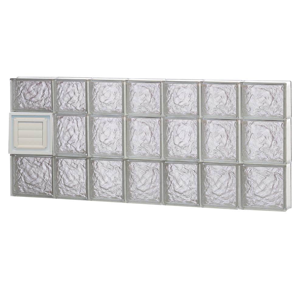 Clearly Secure 44.25 in. x 21.25 in. x 3.125 in. Frameless Ice Pattern ...