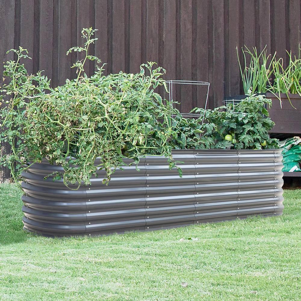 Reviews for VEIKOUS 23.1 in. H Galvanized Garden Bed 9-in-1 Large ...