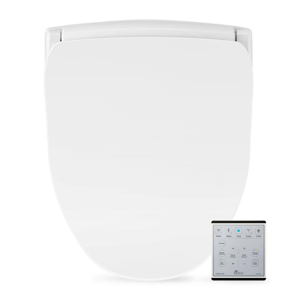 BIO BIDET Slim TWO Electric Smart Bidet Seat for Round Toilets in White ...