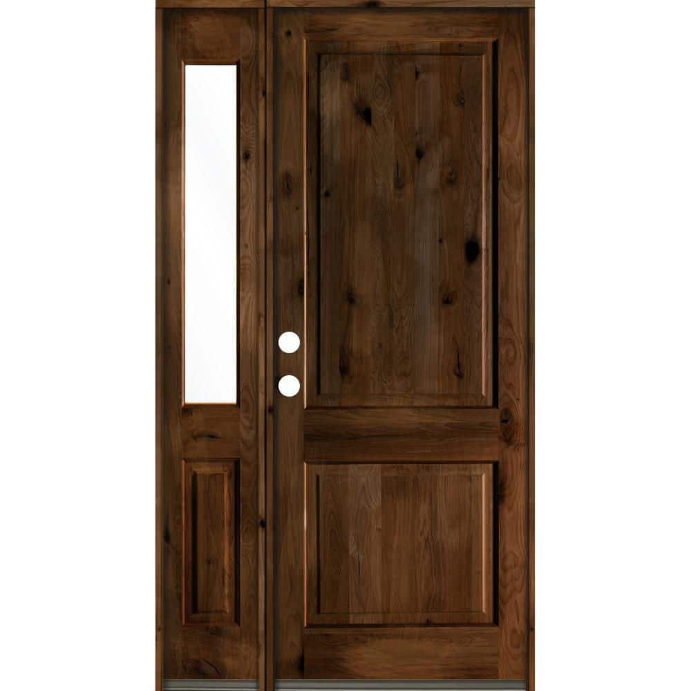 Krosswood Doors 50 in. x 96 in. Rustic knotty alder 2-Panel Right-Hand ...