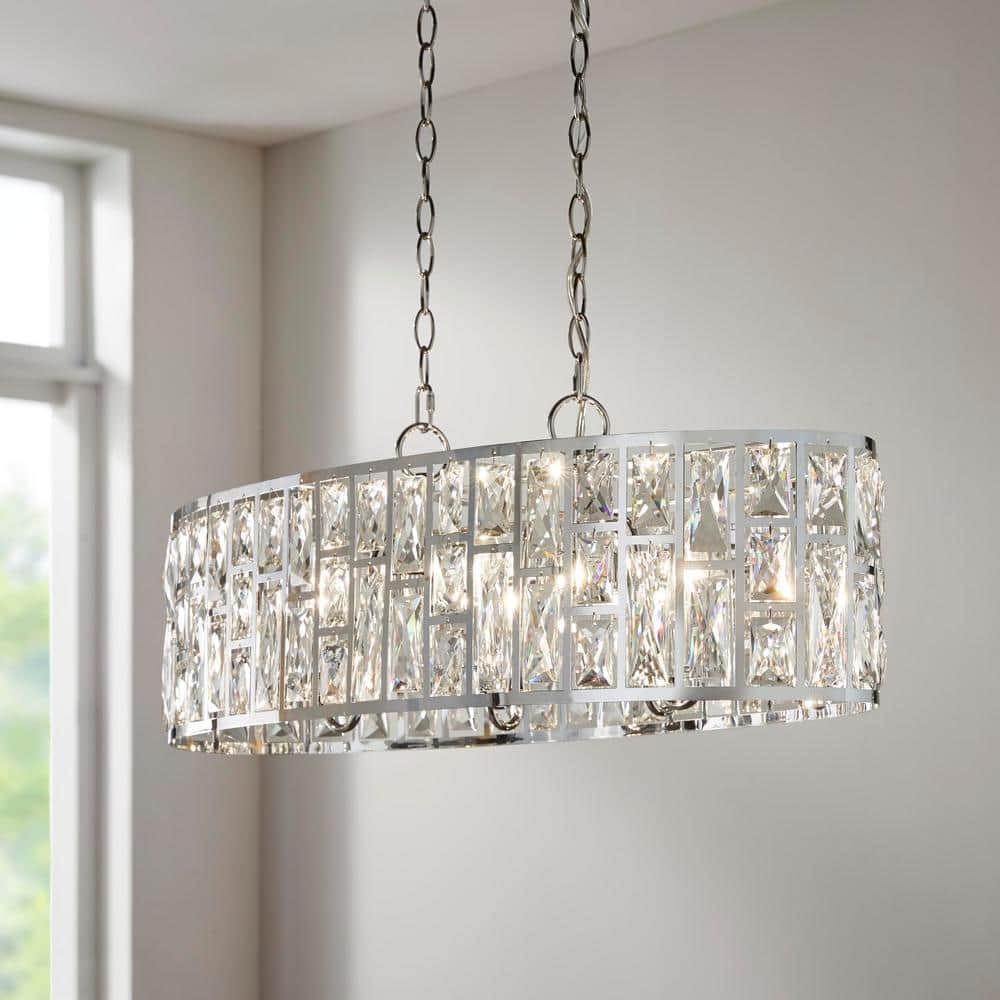 Home Decorators Collection Kristella 6-Light Chrome Linear Pendant with ...