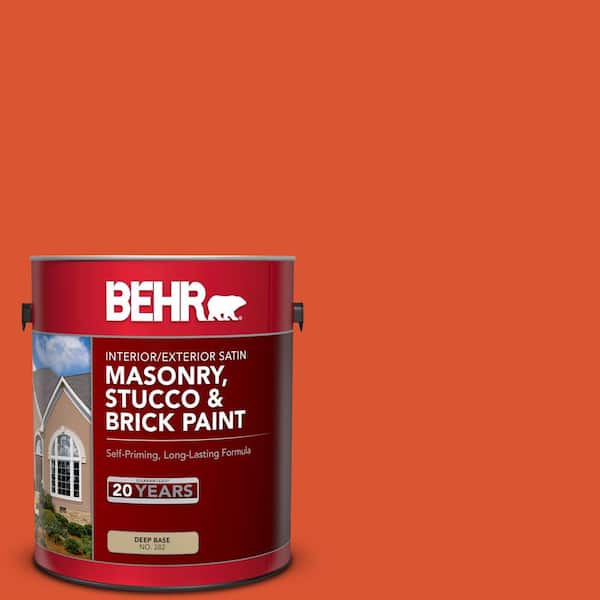 BEHR 1 gal. #P190-7 Inferno Satin Interior/Exterior Masonry, Stucco and ...