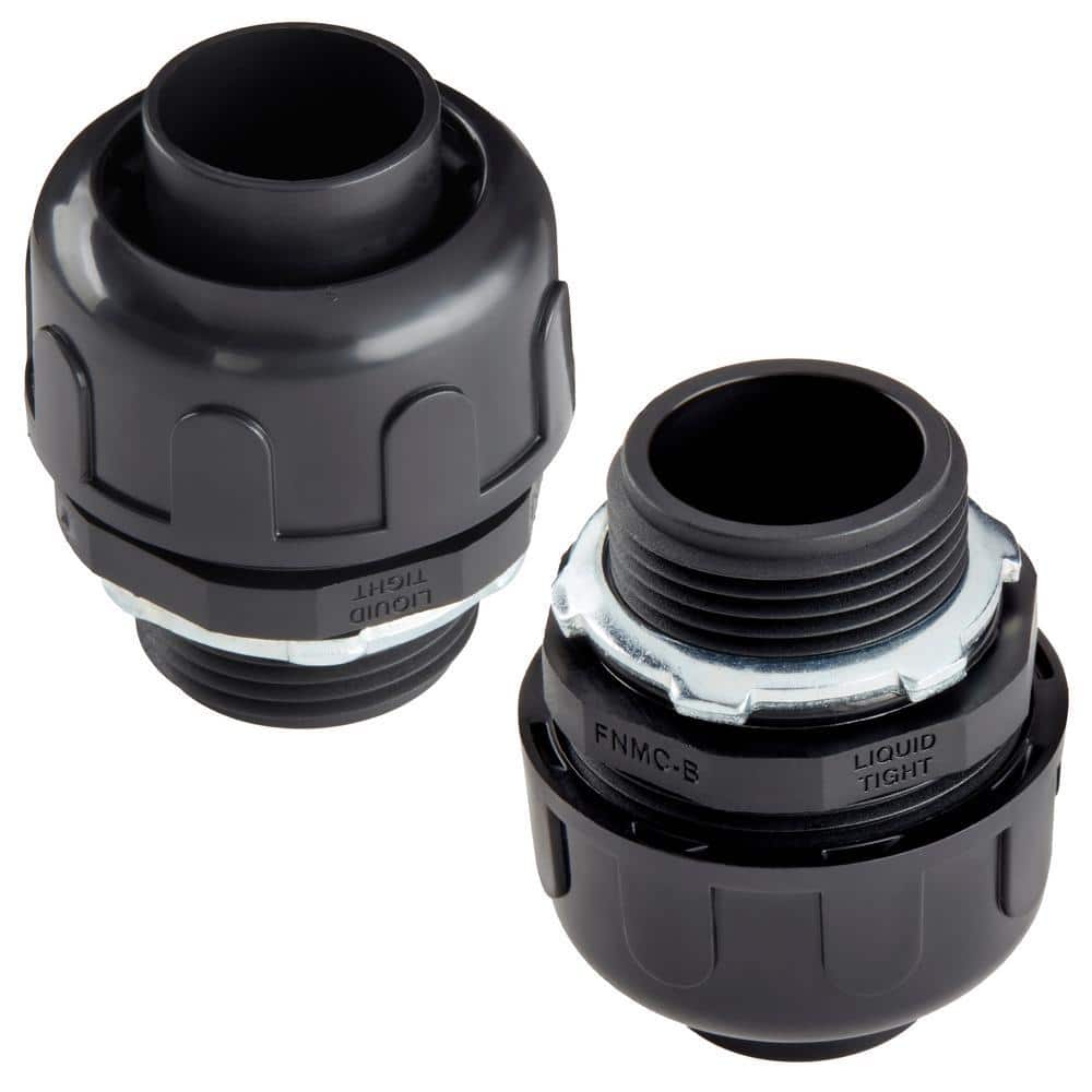 HYDROMAXX (2-Pack) 1-1/2 in. Dia. Black Liquid Tight Non Metallic ...