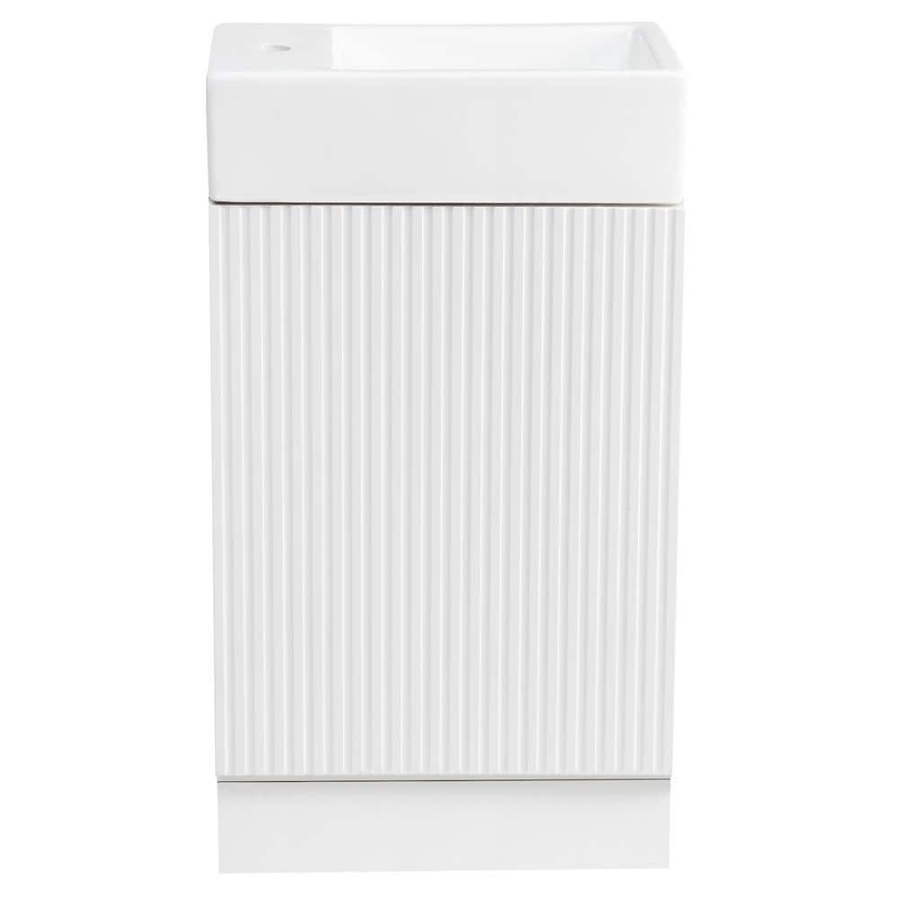 Hooseng 10.6 in. W x 18.6 in. D x 33.2 in. H Freestanding Bath Vanity ...