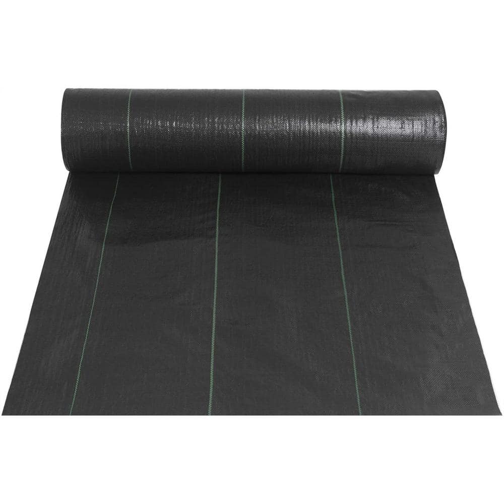 Agfabric 5 ft. x 25 ft. Landscape Weed Barrier PP Woven Garden Mat with ...