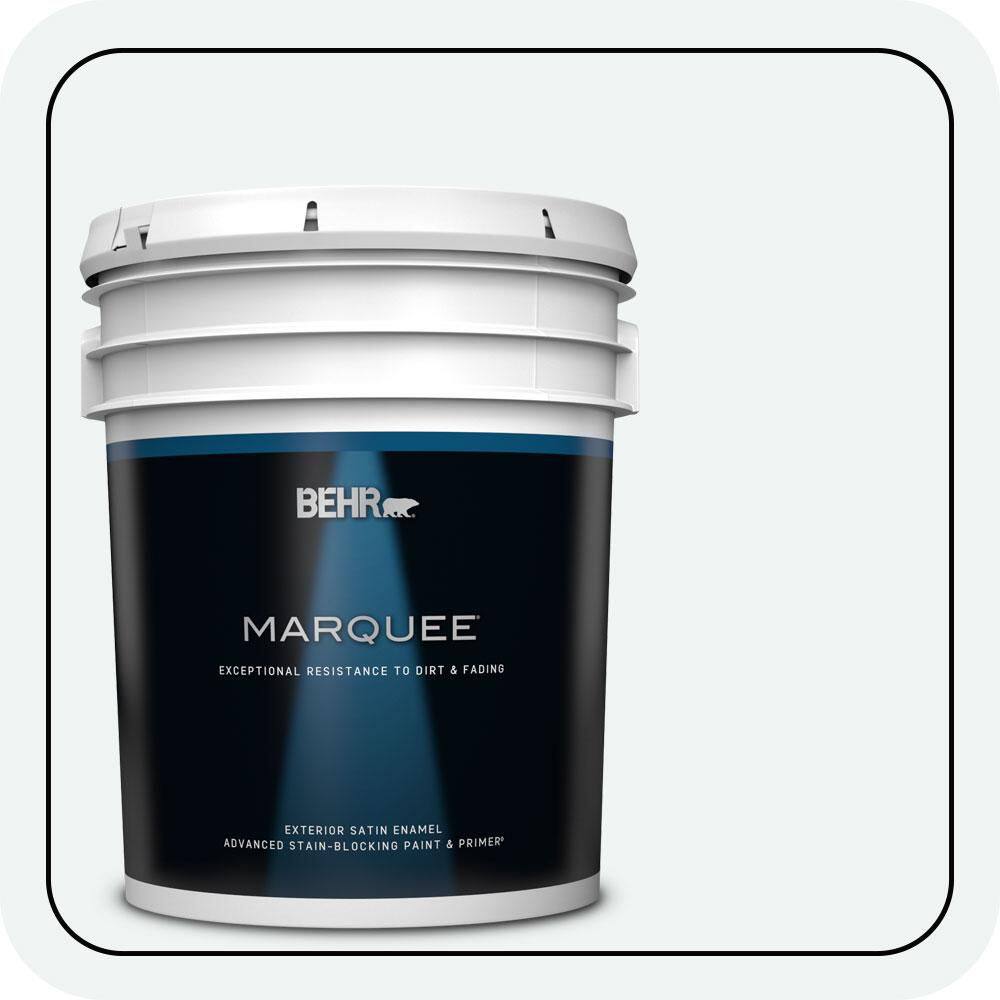 BEHR MARQUEE 5 gal. #BL-W09 Bakery Box Satin Enamel Exterior Paint ...