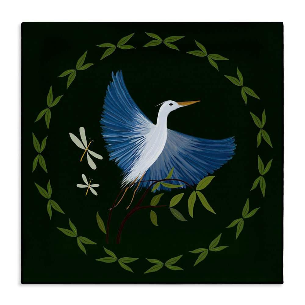 Stupell Industries Heron & Dragonflies Wreath by Michelle Ingari ...
