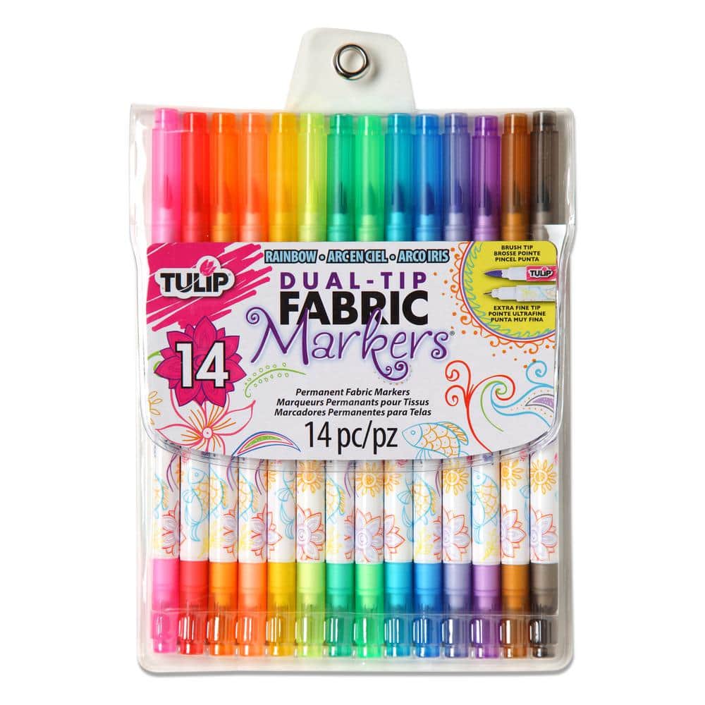 Tulip Permanent Nontoxic Fabric Markers (14-Pack)-31960 - The Home Depot