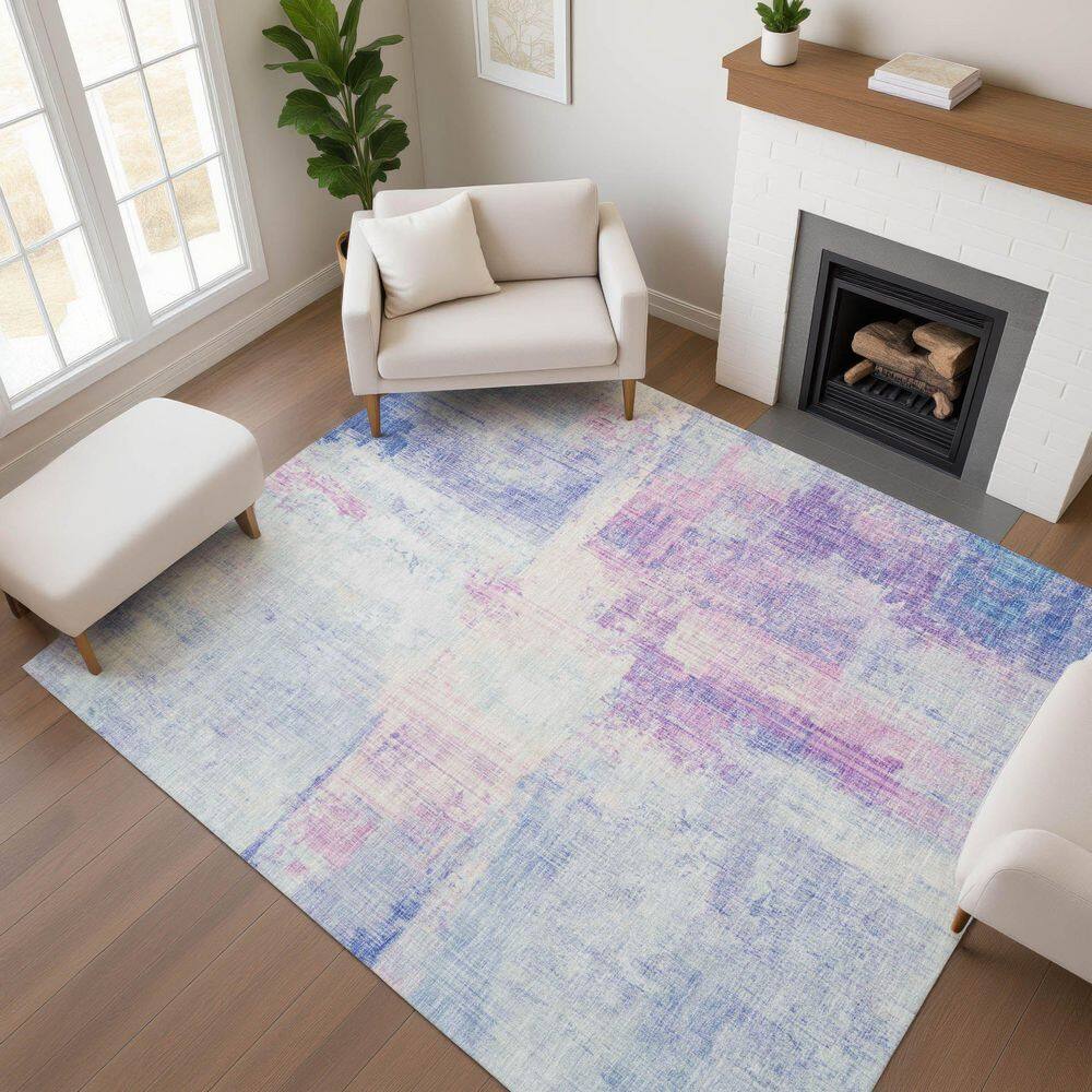 Addison Rugs Mayfield Premium Machine Washable Abstract AMF1759 Sky 3 ...