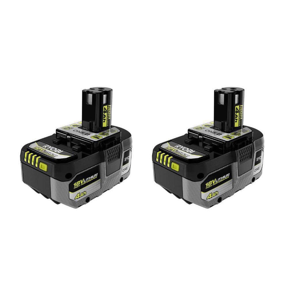 RYOBI ONE+ 18V 4.0 Ah Lithium-Ion HIGH PERFORMANCE Battery (2-Pack ...