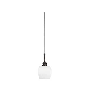 Albany 60-Watt 1-Light Espresso Pendant Mini Pendant Light White Marble ...