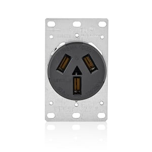 Leviton 30 Amp Surface Mount Power Single Outlet, Black 5054-P00 R20 ...
