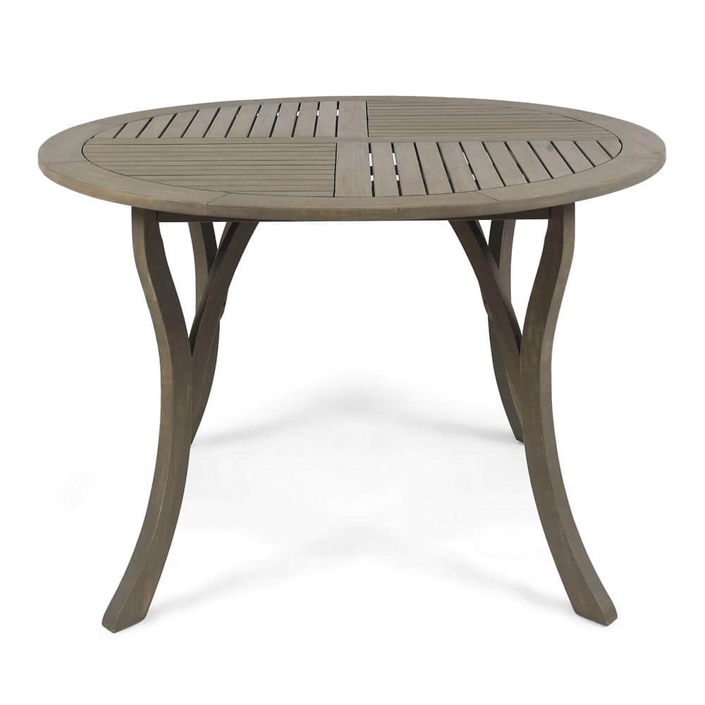 maocao hoom Classic Gray Wood Outdoor Dining Table HSH-62916.00GRY ...