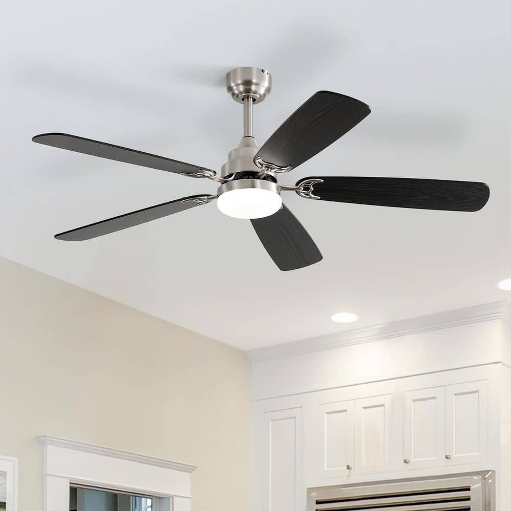 CACI Mall 52 in. Indoor Brushed Nickel Downrod Mount & Flush Mount ...
