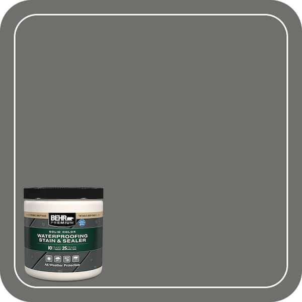 BEHR PREMIUM 8 oz. #HDC-AC-17A Welded Iron Solid Color Waterproofing ...