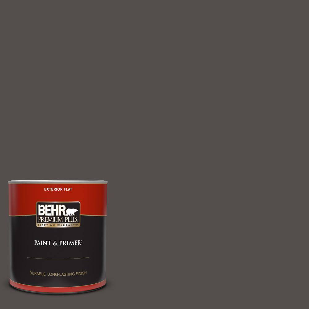 BEHR PREMIUM PLUS 1 qt. #PPU24-02 Berry Brown Flat Exterior Paint ...