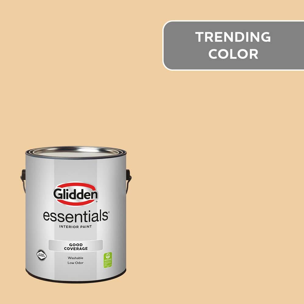 Glidden Essentials 1 gal. Toffee Crunch Flat Interior Paint PPG1207-4E ...