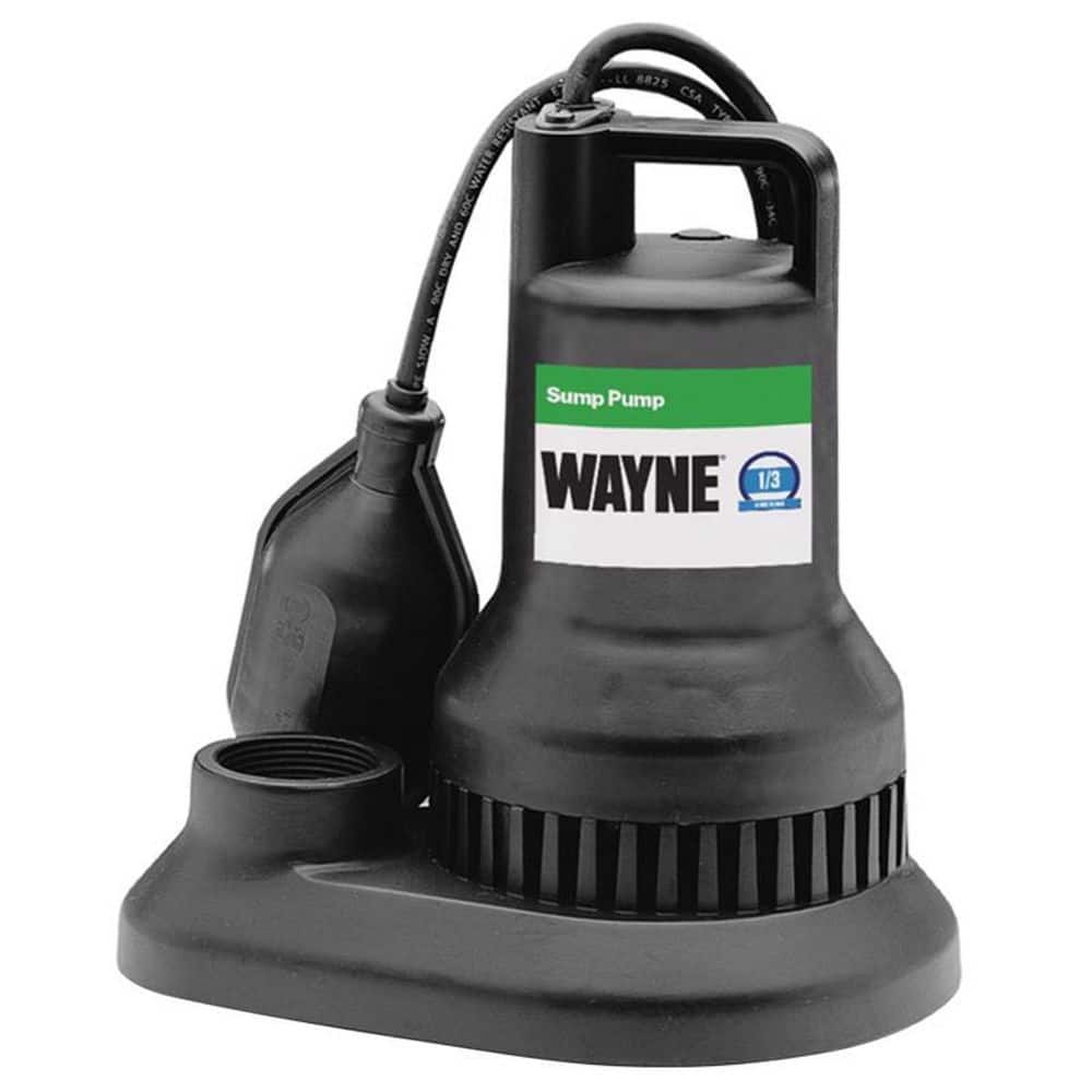 Wayne 1/3 HP 3 000 gph Thermoplastic Tethered Float Switch AC Sump Pump ...